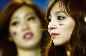 [사진]아름다운 한국 여성팬.'코리아 파이팅' - OSEN