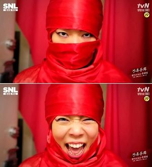 'SNL' 정명옥, 지드래곤 깜짝 변신..빨간복면 '강렬' - OSEN