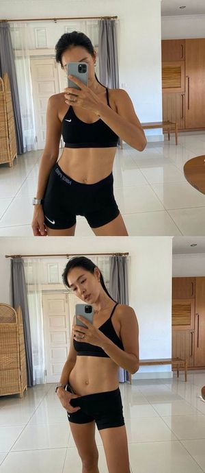 ‘51kg’ 가희, 애 둘 낳은 배 맞아? 명품 복근+근육질 몸매 “오늘도 체크” - OSEN