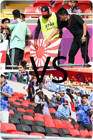 겉과 속 다른 일본사람?…뒷정리 문화 VS 욱일기 건 일본응원단의 엇갈린 명암 [박준형의 ZZOOM] - OSEN