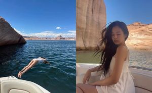 제니, 선수같은 ‘다이빙’ 자세... 美서 초호화 휴가 FLEX - OSEN