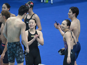 [사진]혼성 혼계영 400m,'아쉽지만 그래도 동메달' - OSEN