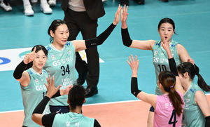 [사진]득점에 환호하는 GS칼텍스 - OSEN