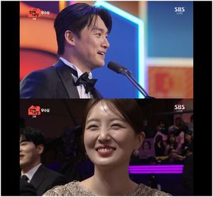 남자 우수상 오상진 수상 "사랑하는 ♥김소영"···MBC 출신 전현무의 박수[2023 SBS 연예대상] - OSEN