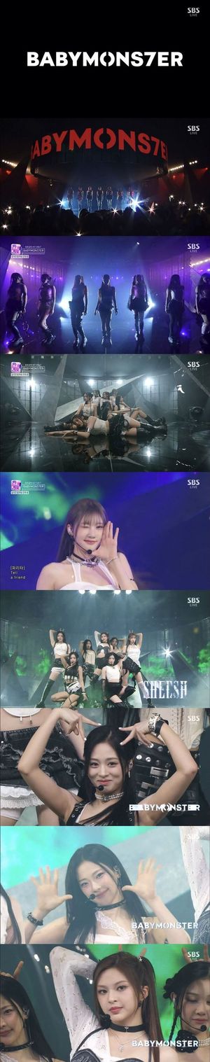 베이비몬스터, 강렬했던 ‘SHEESH’ 데뷔 첫 음방 무대..완성형 그룹 탄생 - OSEN