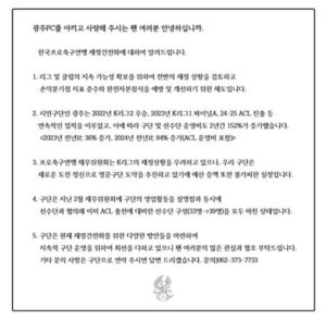 '재정 제재 첫 사례 위기' 광주, "ACLE 위해 예산 증액 불가피" - OSEN