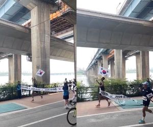 5년째 광복절 81.5km 달린 남자...'정혜영♥' 션 또 선행 (ft.임시완)[Oh!쎈 이슈] - OSEN