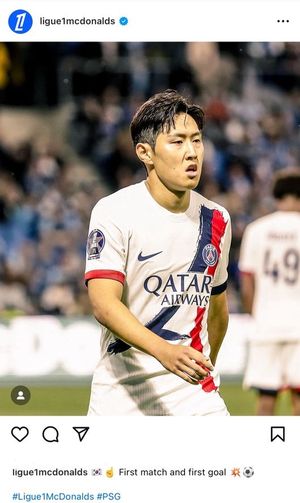 LEE의 '2분 4초' 득점→리그1 SNS에 태극기 펄럭, "이강인, 첫 경기에서 첫 골” - OSEN