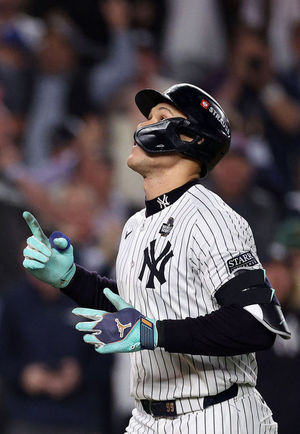 누가 새가슴이래? 애런 저지, 드디어 터졌다…WS 첫 홈런 신고, 치좀 백투백까지 폭발 - OSEN