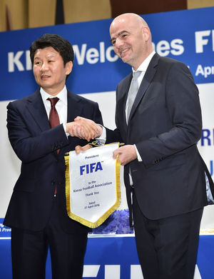 'KFA 칭찬' FIFA 인판티노 회장, "中, 세계 1위 가능하다!" 또 칭찬 - OSEN