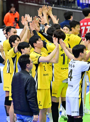 [사진]용병없는 한국전력 이긴 KB손해보험 - OSEN