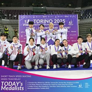 '500m 동반 제패' 김태성·김길리, 나란히 토리노 U대회 3관왕...전 종목 금메달 행진 - OSEN