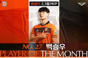 백승우, 화성FC 팬들이 뽑은 2, 3월간 MVP - OSEN