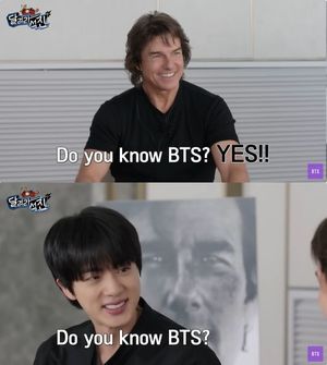 방탄소년단 진, 톰 크루즈에 "두 유 노 BTS?"..소원성취[종합] - OSEN