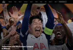 UEFA 공홈 "SON, 가장 우승 누려야할 선수" 엄지척... 메인화면 '트로피 손흥민'으로 교체 - OSEN