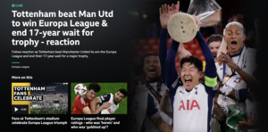 '영국공영방송' BBC 스포츠 메인도 손흥민으로 '도배'..."SON, 축구계 가장 호감가는 선수" 손흥민 최초 우승 '대서특필' - OSEN