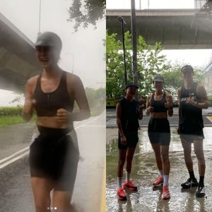 진서연, 체지방 8kg 유지 비결 봤더니..션과 폭우 뚫고 10km 완주 - OSEN