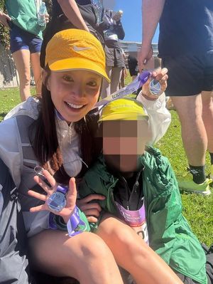 '만삭' 이시영, 임신 8개월인데 10km 마라톤 완주..못말린다 진짜 - OSEN