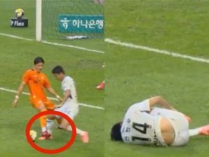 발목 밟았는데 PK도 VAR도 없었다.. 황당 판정으로 '주인공 된' 심판→전북-제주 모두 피해봤다 - OSEN