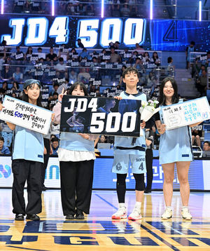 [사진]이재도,'500경기 출장 기념식' - OSEN