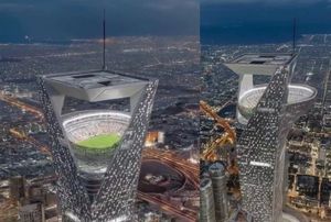 'SNS 화제' 350m 상공 '하늘 위 월드컵 경기장', 알고 보니 AI로 만든 '가짜' - OSEN