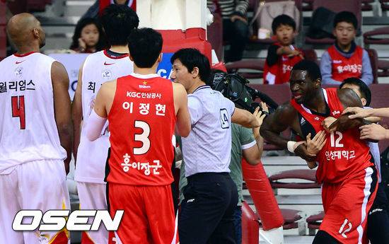 [사진]KGC-오리온스,'과열된 분위기'