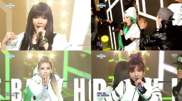 '인가' 2NE1, 블랙&화이트 의상으로 강렬 카리스마 '발산'