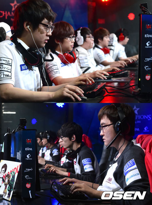 [사진]삼성 오존-SKT K,'한치 양보 없는 롤챔스 8강전'