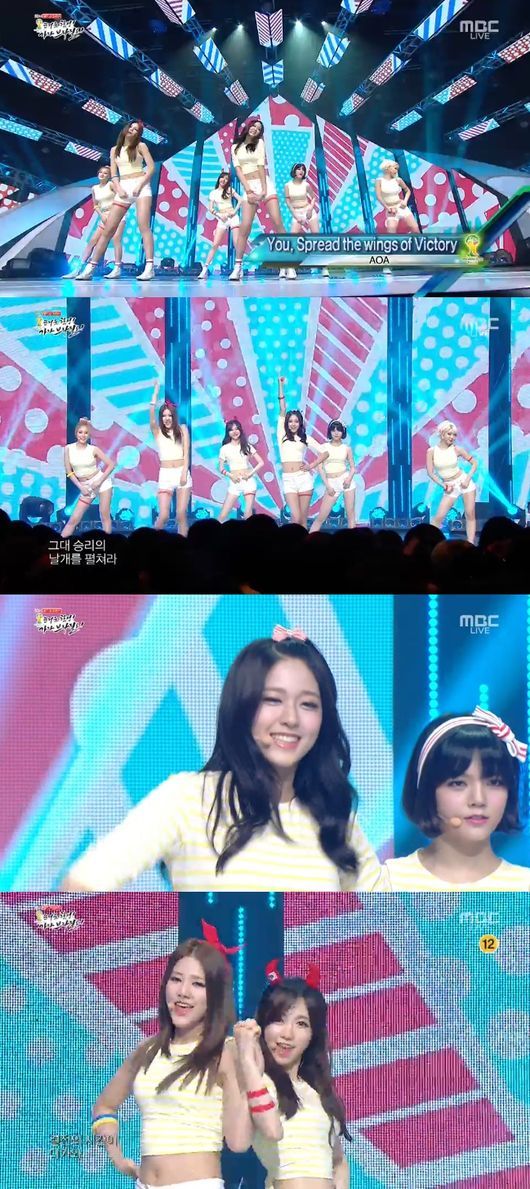 '월드컵응원쇼' AOA, 시원한 노출로 태극전사 응원