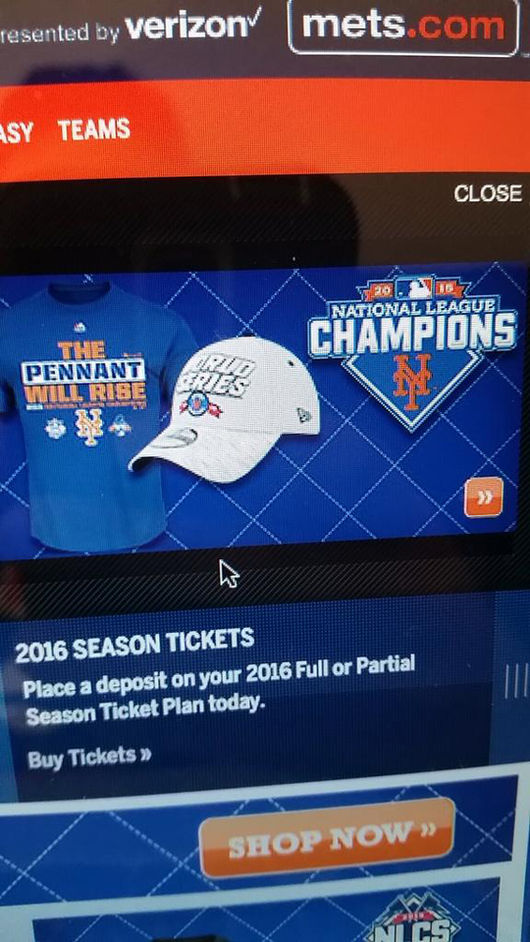 [NLCS] 메츠 홈페이지에 'NL 우승’ 설레발 소동